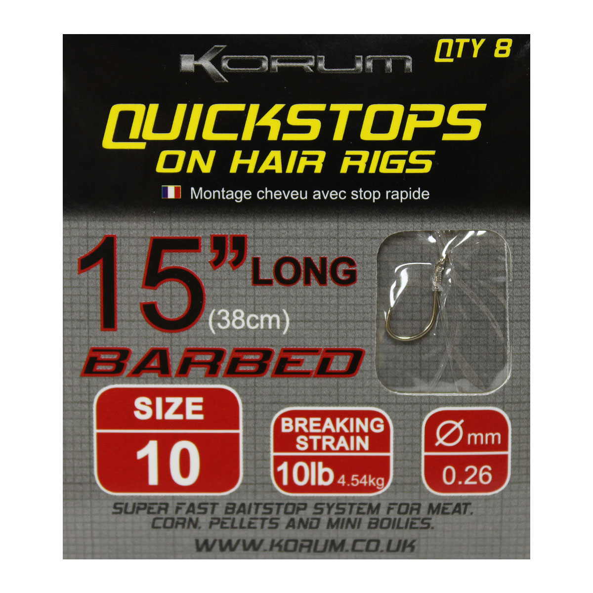 Korum Quickstops op Hair Tuigjes